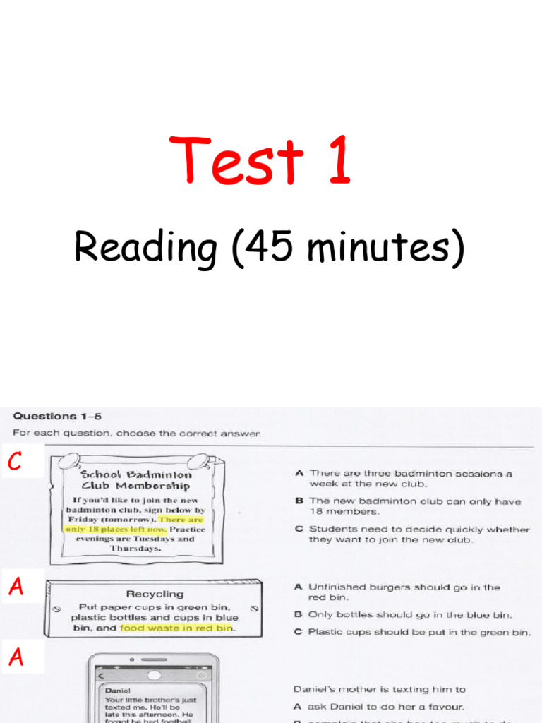 PET Test 1 | PDF