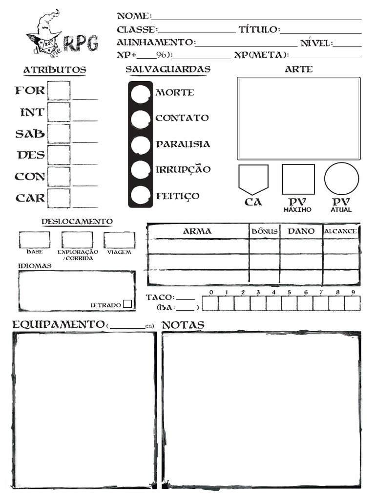 d20age RPG- Ficha Editavel Final | PDF
