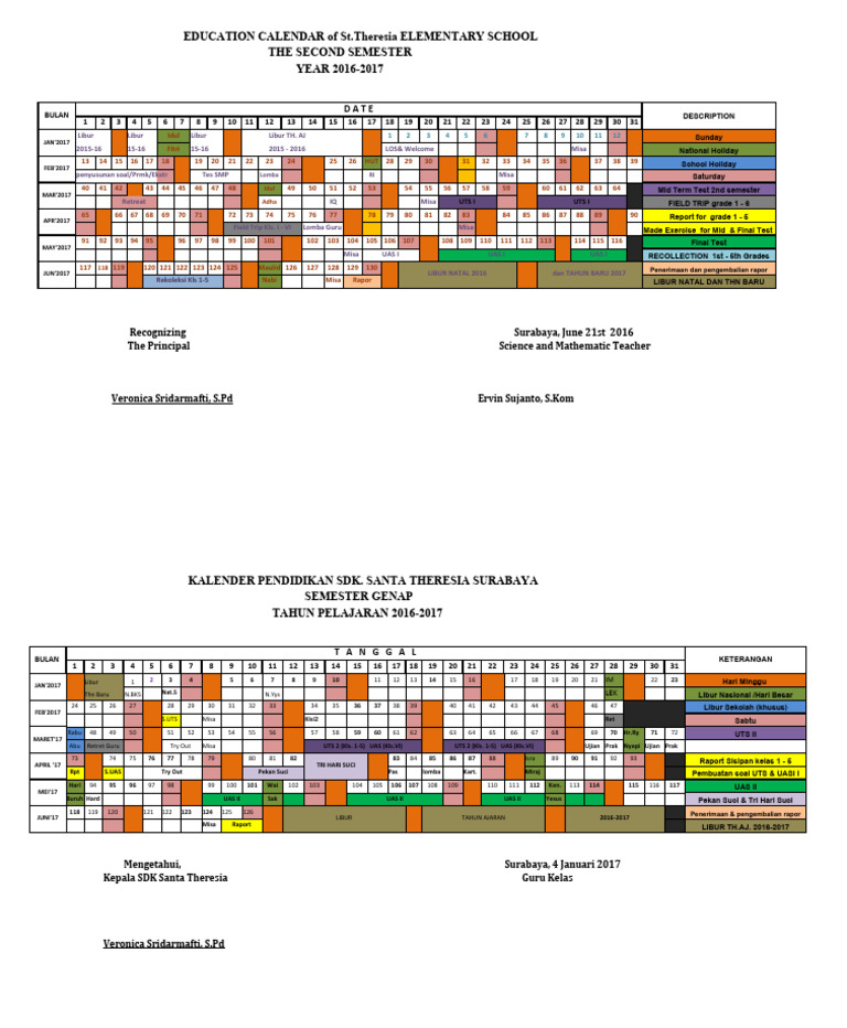 Kalender Semester Genap 2016-2017 | PDF