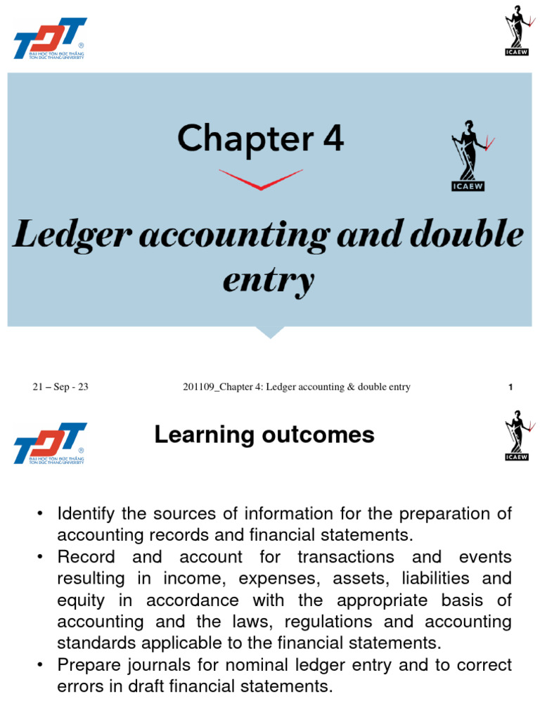 ICAEW - Chapter 4 - Ledger Accounting and Double Entry | PDF | Debits And Credits | Bookkeeping