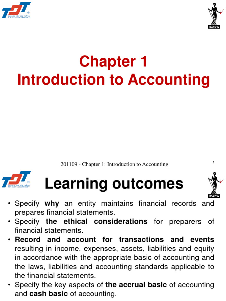 ICAEW - Chapter 1 - Introduction To Accounting | PDF | Expense ...