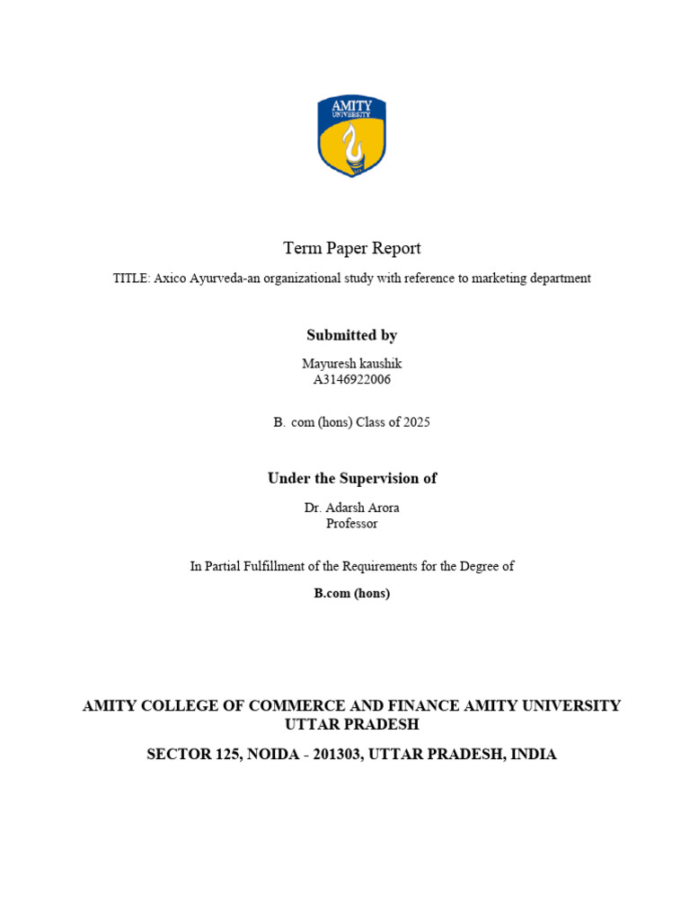 Term Paper Pdf Debt Stocks