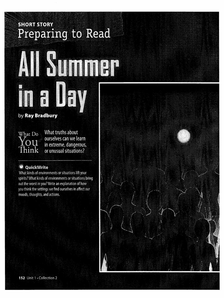 All Summer in A Day With Questions | PDF