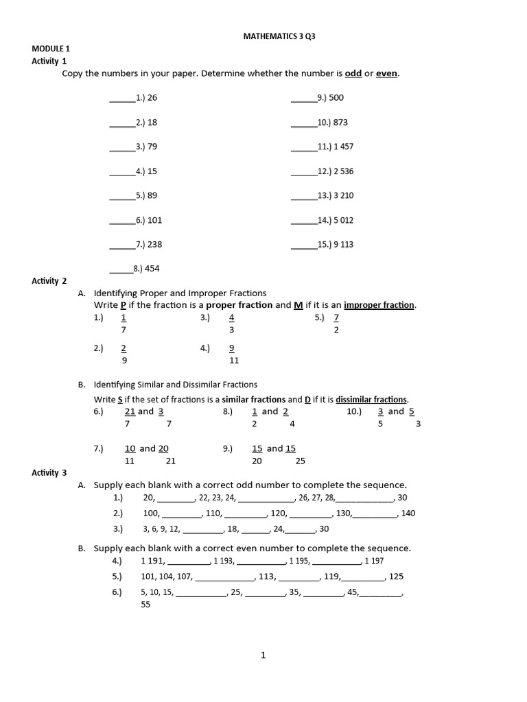 MATHEMATICS 3 Q3 | PDF | Numbers | Arithmetic