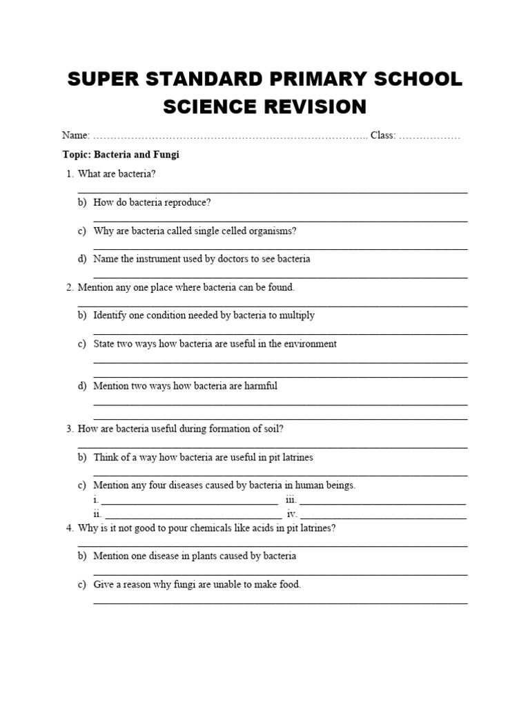 Science Revision | PDF | Bacteria | Fungus
