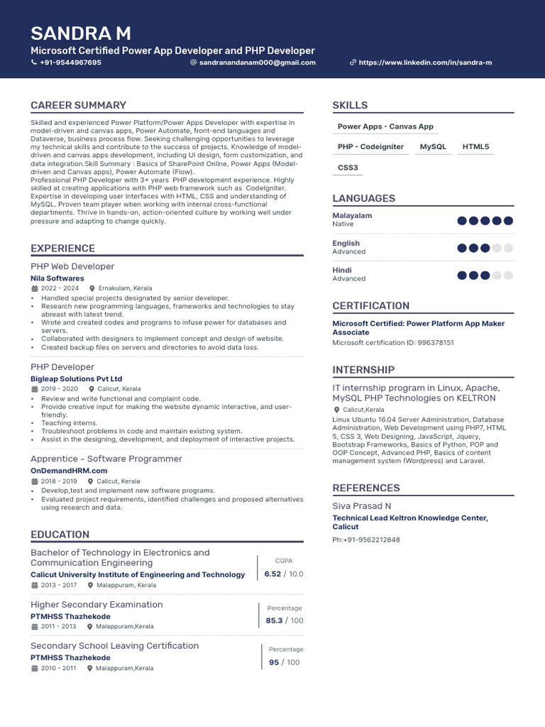 Resume SANDRAM | PDF | Php | Mobile App