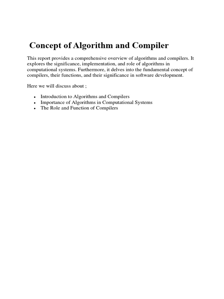 Concept Of Algorithm And Compiler Pdf Compiler Algorithms 7948