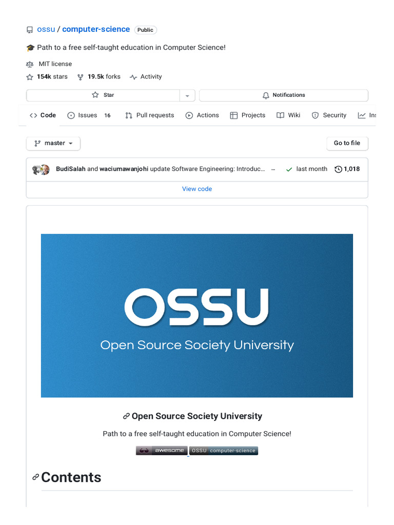 GitHub - Ossu - Computer-Science - Mortar - Board - Path To A Free Self-Taught Education in ...
