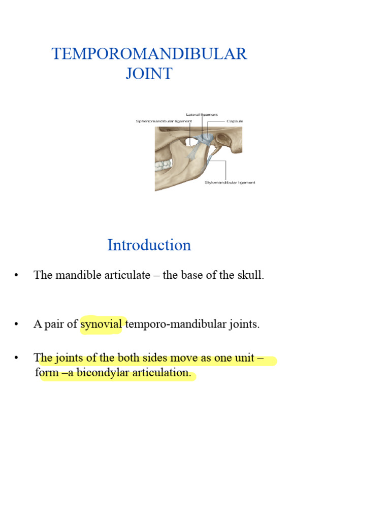 Temporomandibular Joint | PDF | Musculoskeletal System | Anatomy