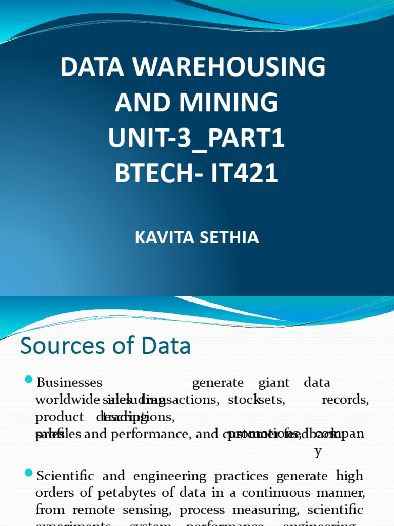 UNIT-3 DATA MINING - Part1 | PDF | Data Mining | Data Warehouse