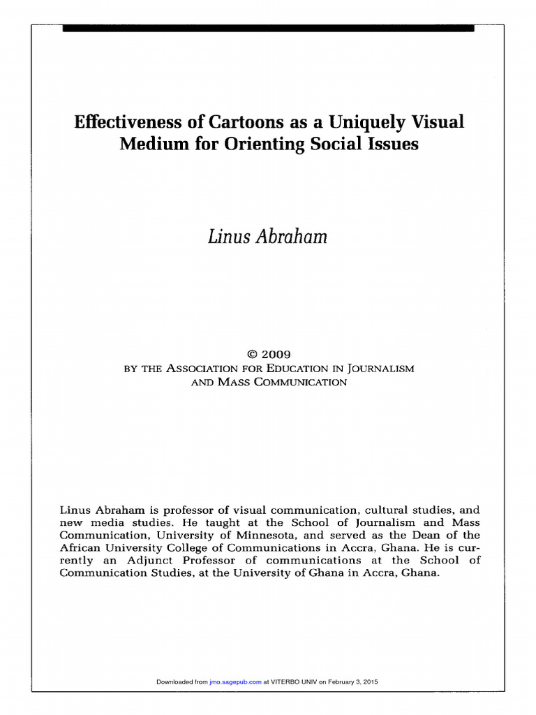 Effectiveness of Cartoons As A Uniquely Visual Medium For Orienting ...