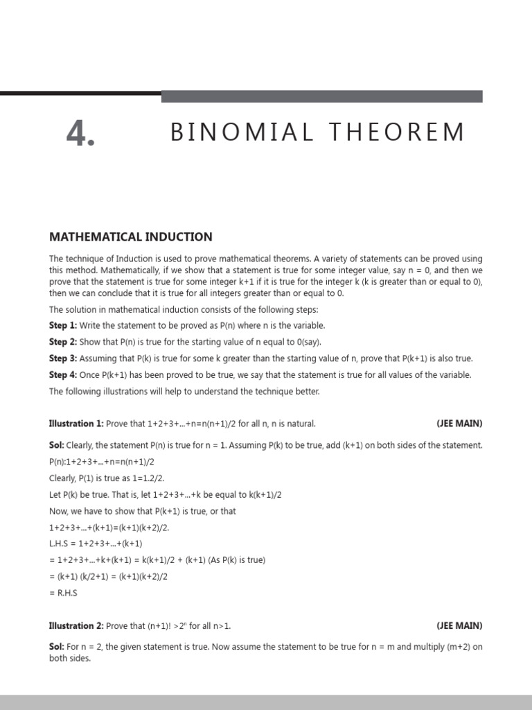 4.binomial Theorem | PDF | Algebra | Number Theory