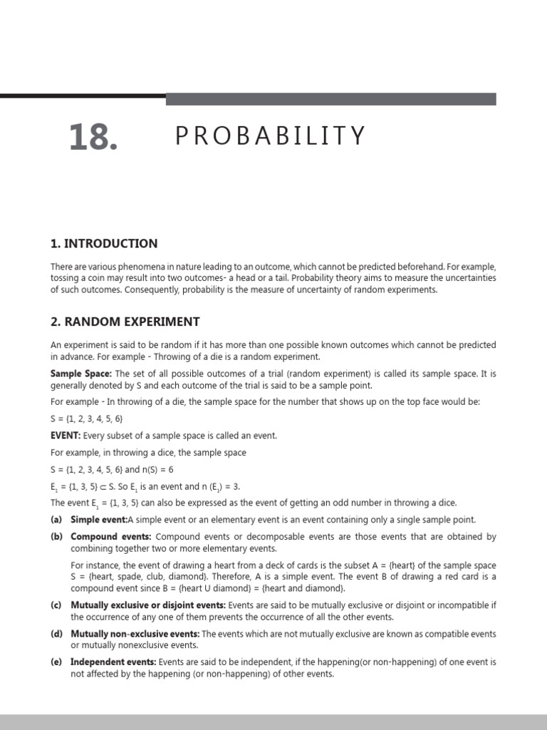 18.Probability | PDF | Mathematical Concepts | Probability Theory