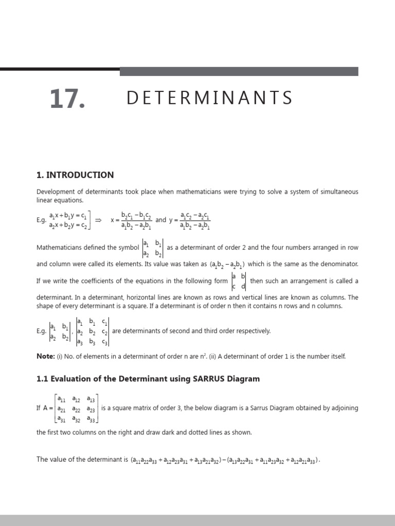 17.Determinants | Download Free PDF | Determinant | Matrix (Mathematics)
