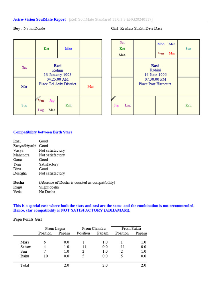 AstroVision Avatar Printout | PDF | Technical Factors Of Astrology ...