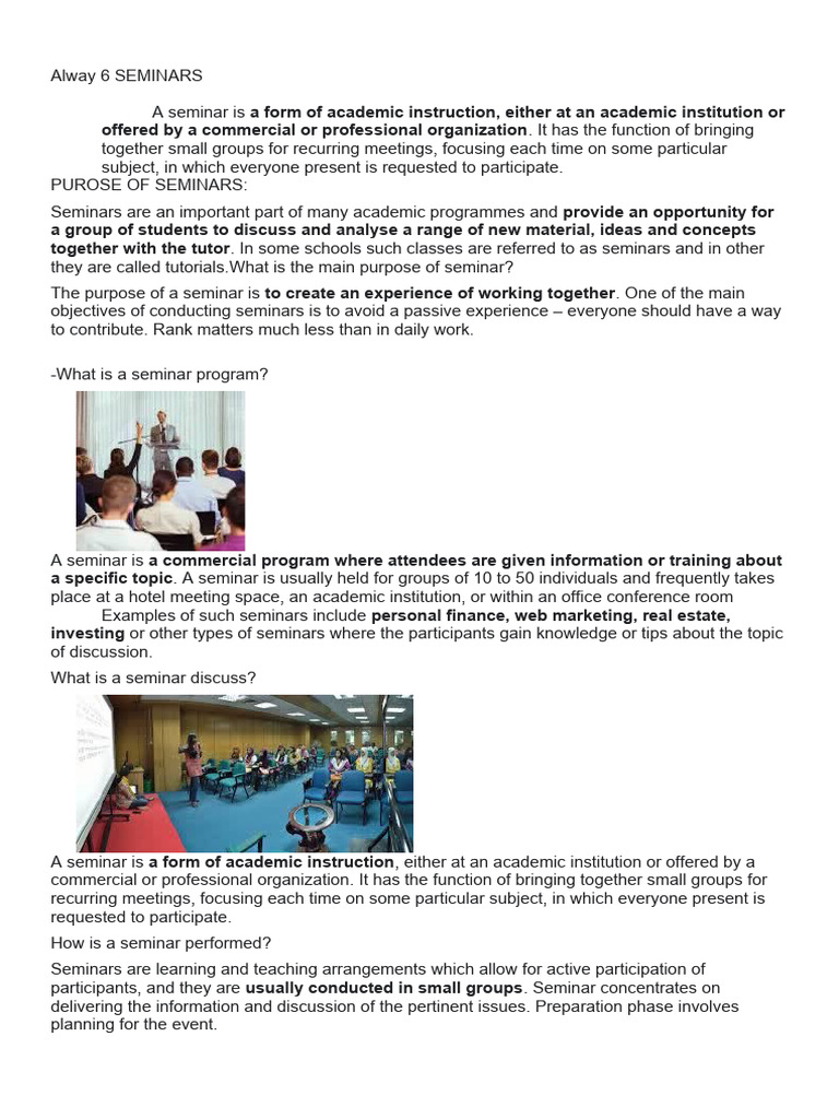 Alway 6 SEMINARS | Download Free PDF | Target Audience | Advertising