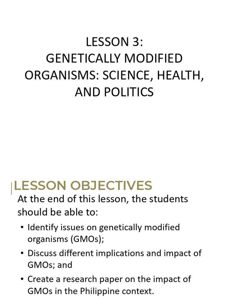 Lesson 1 | PDF | Genetically Modified Organism | Nanotechnology