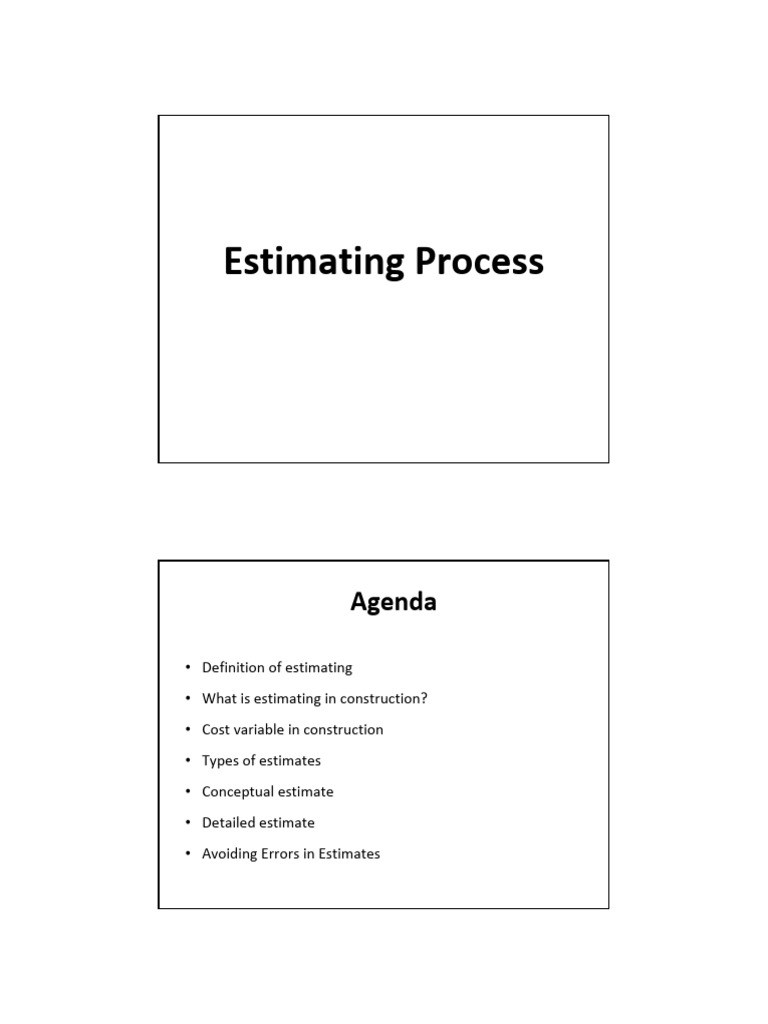 Estimating Process | PDF | Accuracy And Precision