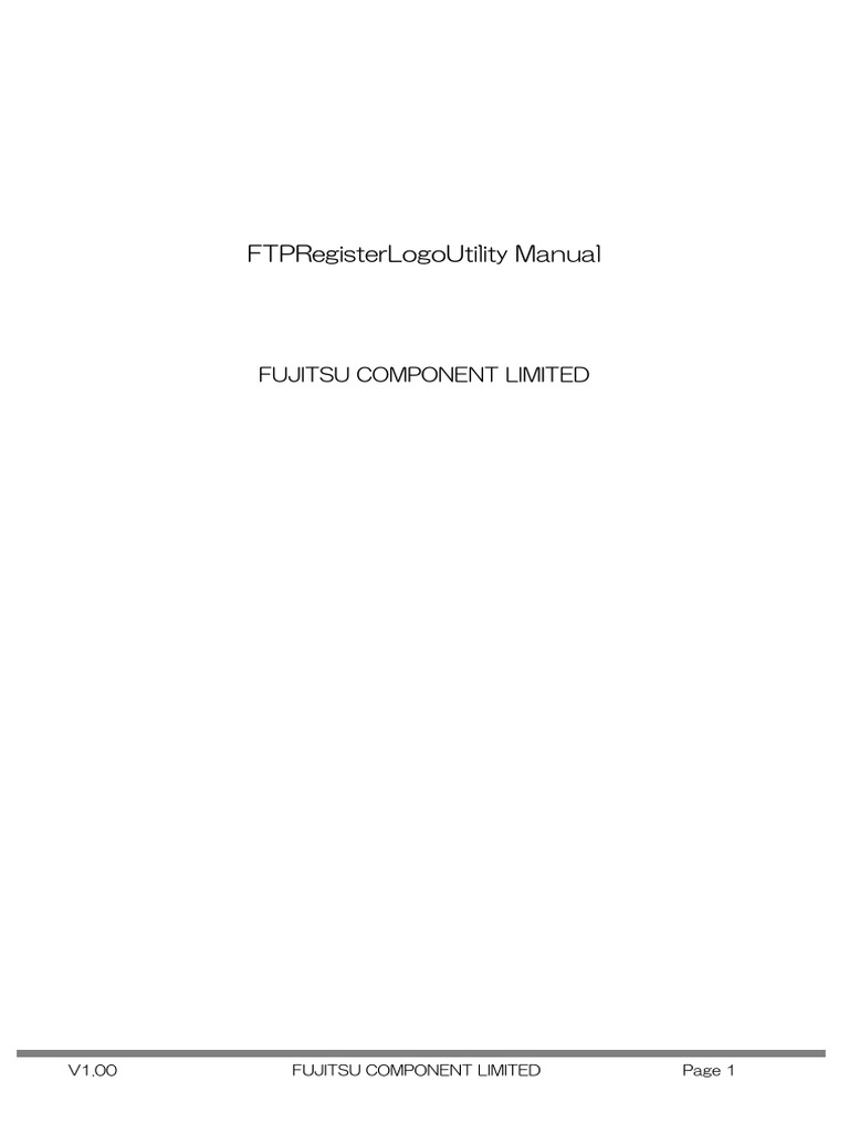 FTPRegisterLogoUtilityManual ENG V100 | PDF | Printer (Computing) | Microsoft Windows