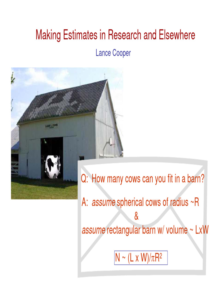 Making Estimates in Research and Elsewhere | PDF | Physics