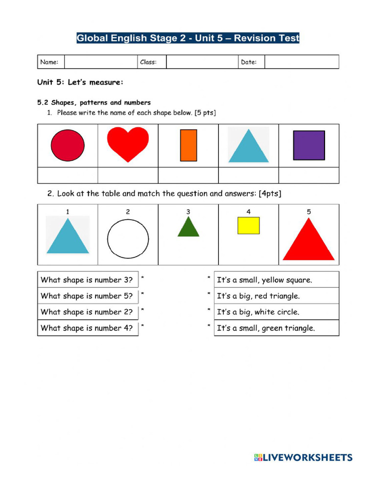 Unit 5 Revision Test | PDF