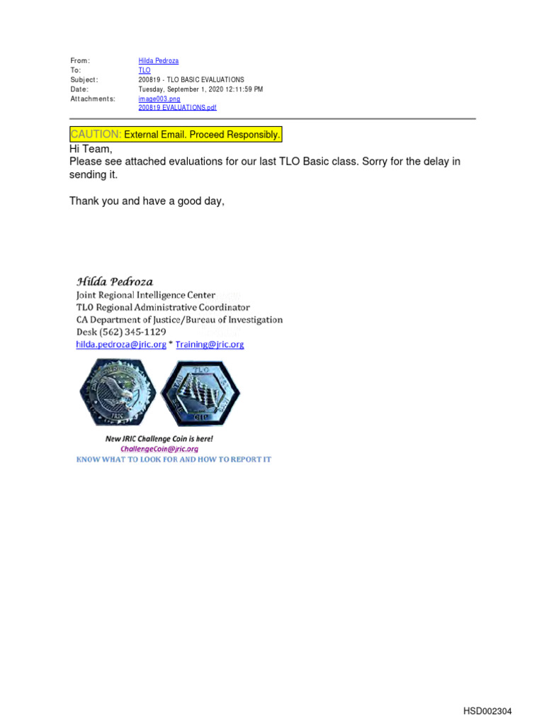 Joint Regional Intelligence Center Emails - Public Records Act Request ...