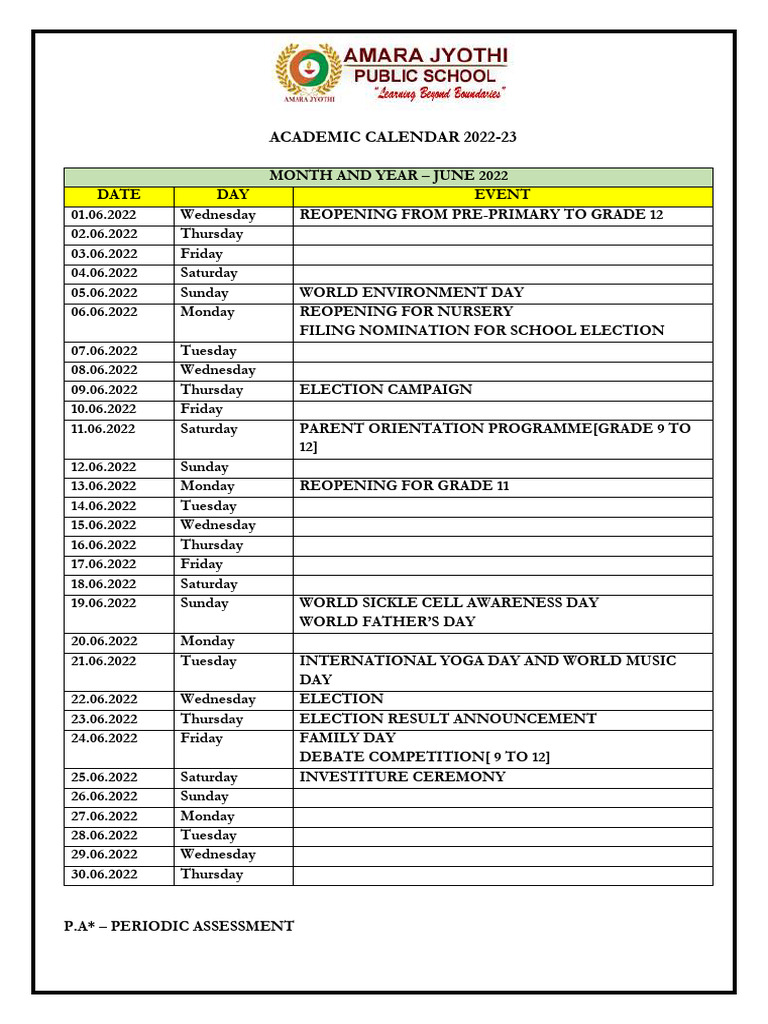 Academic Calendar 2022 2023 | PDF | Religious Festivals | Observances