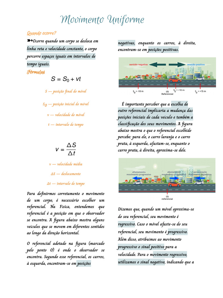 Movimento Uniforme. | PDF