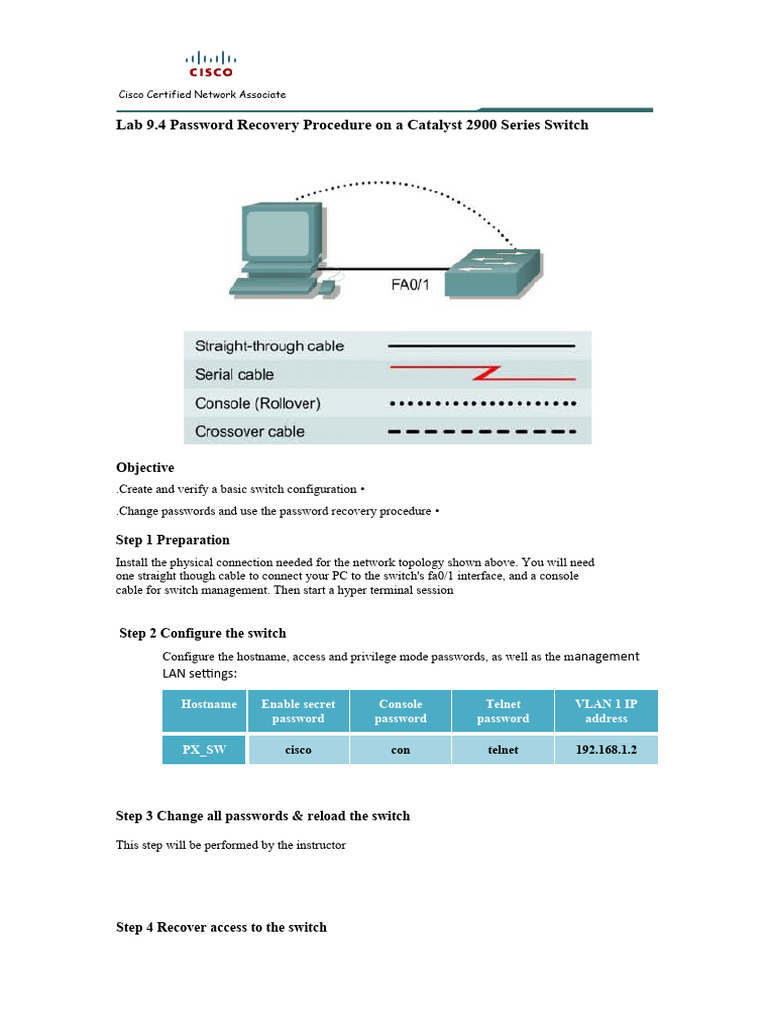 Cisco Switch Password Recovery Guide | PDF | Home & Garden