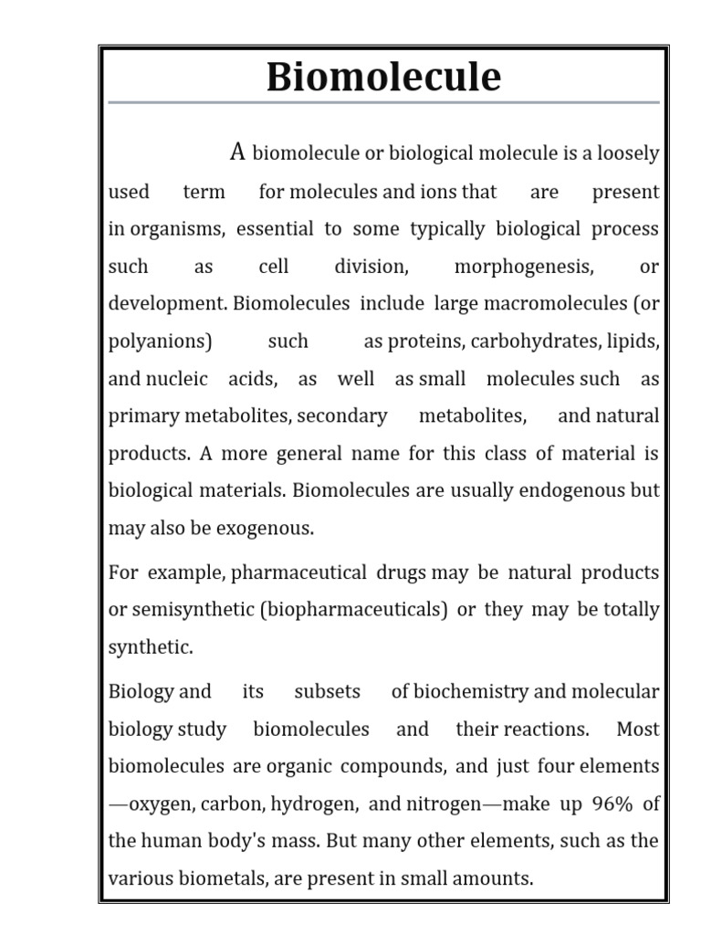 Biomolecule | PDF | Biomolecules | Nucleotides