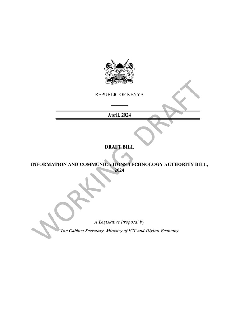 Published Information and Communication Technology Authority Bill, 2024. | Download Free PDF ...