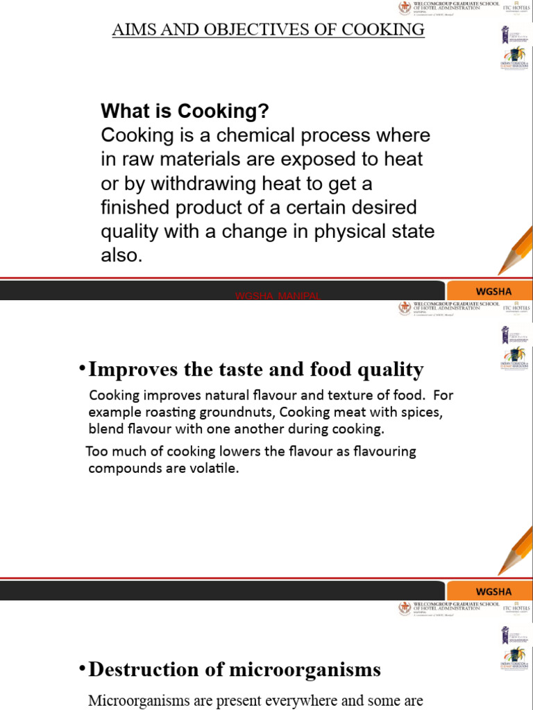 Cooking: Objectives and Heat Effects | PDF | Taste | Heat Transfer