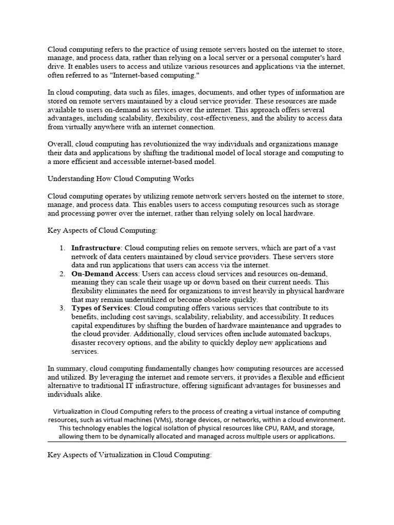 Cloud Computing Pdf Cloud Computing Virtualization