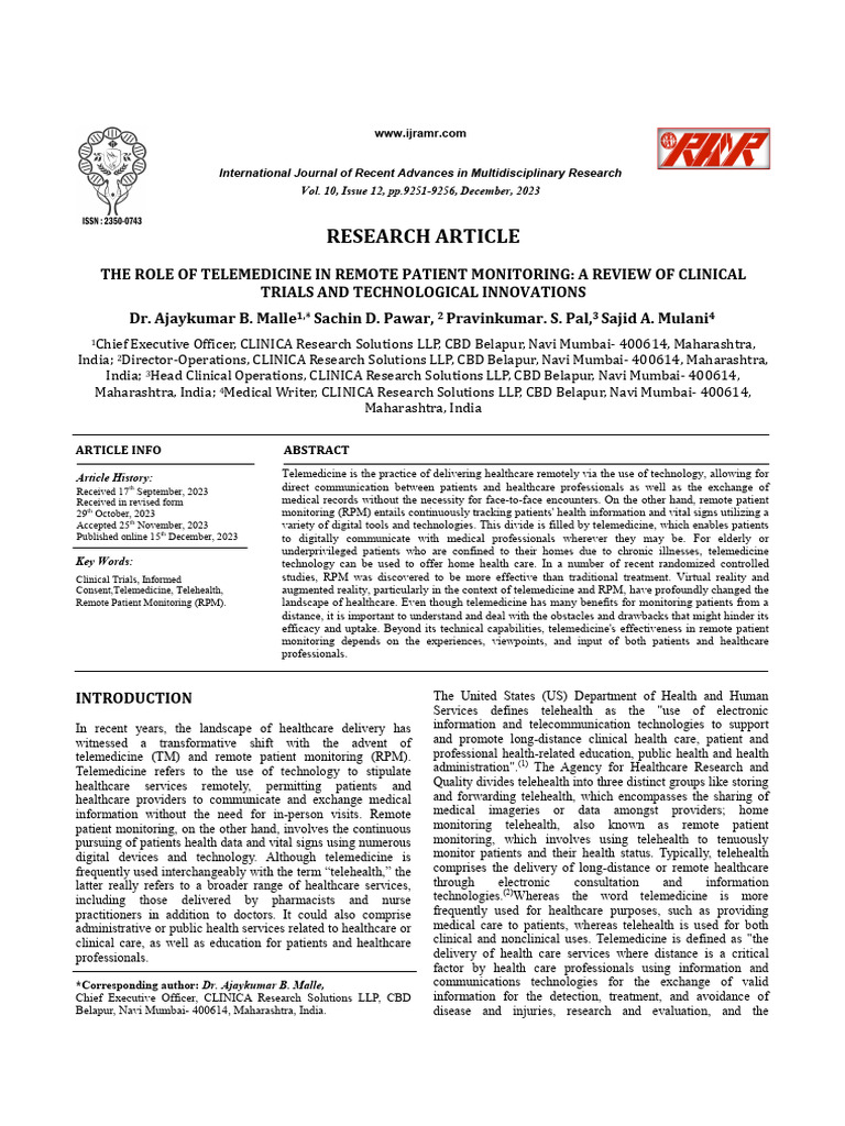 International Journal of Recent Advances in Multidisciplinary Research ...