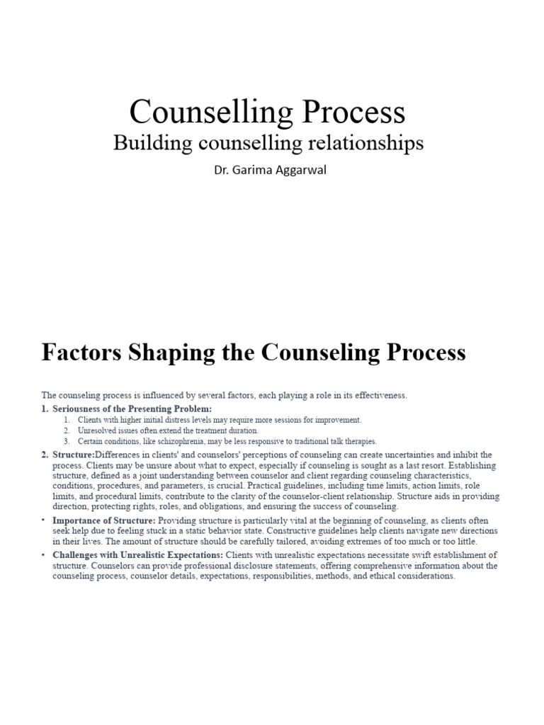 Counselling Process 1 | PDF | Counseling Psychology | Nonverbal ...