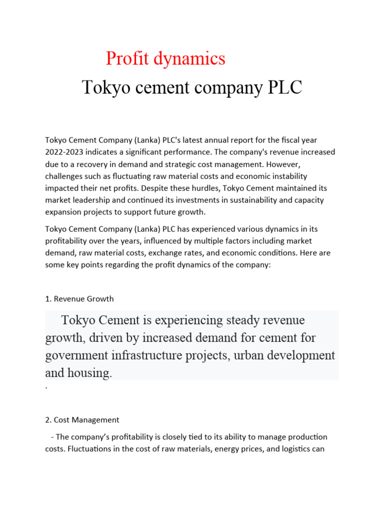 Profit Dynamics | PDF | Profit (Economics) | Corporate Social ...