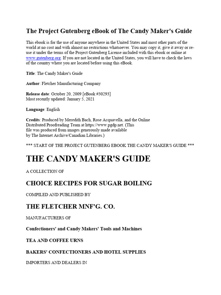 Candy Making Recipes and Techniques | PDF | Candy | Confectionery