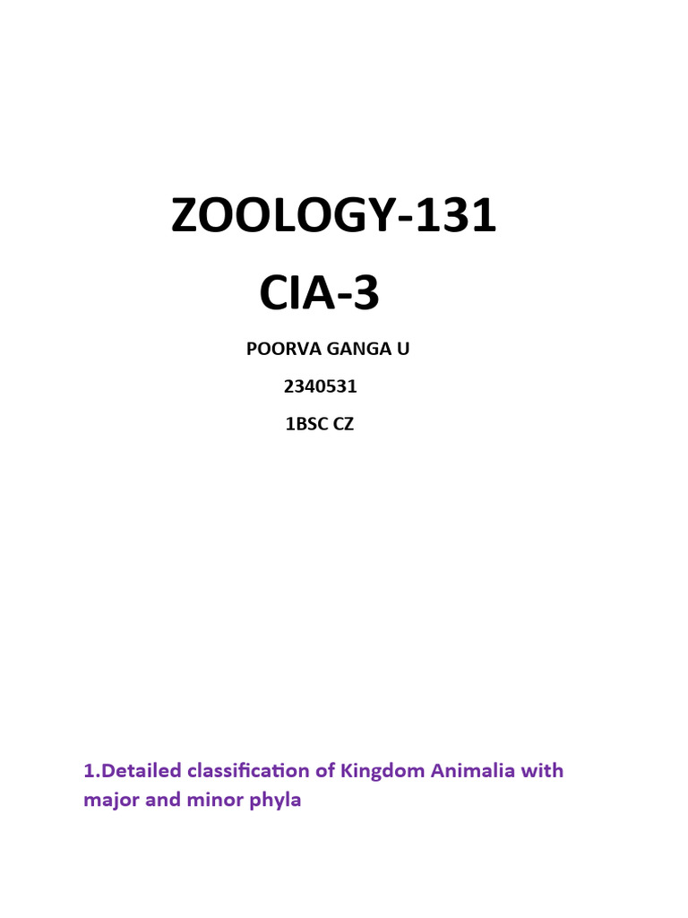 ZOOLOGY ASSIGNMENT | PDF | Protozoa | Organisms