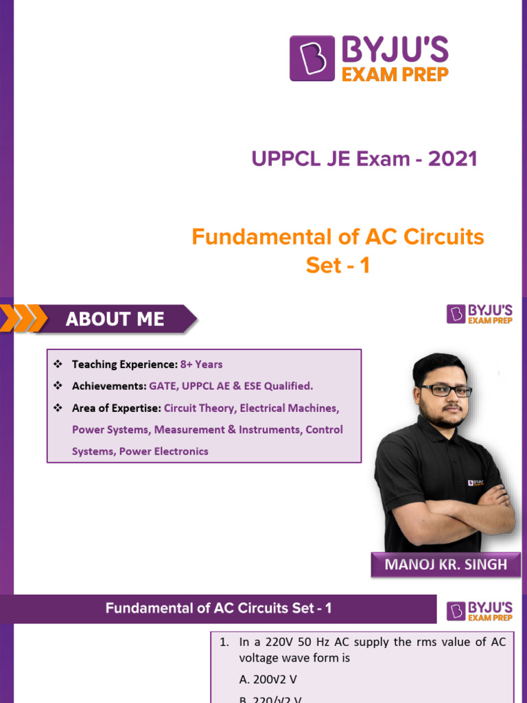 Fundamental of Ac Circuits Set 1 1641969175454 | PDF | Ac Power ...