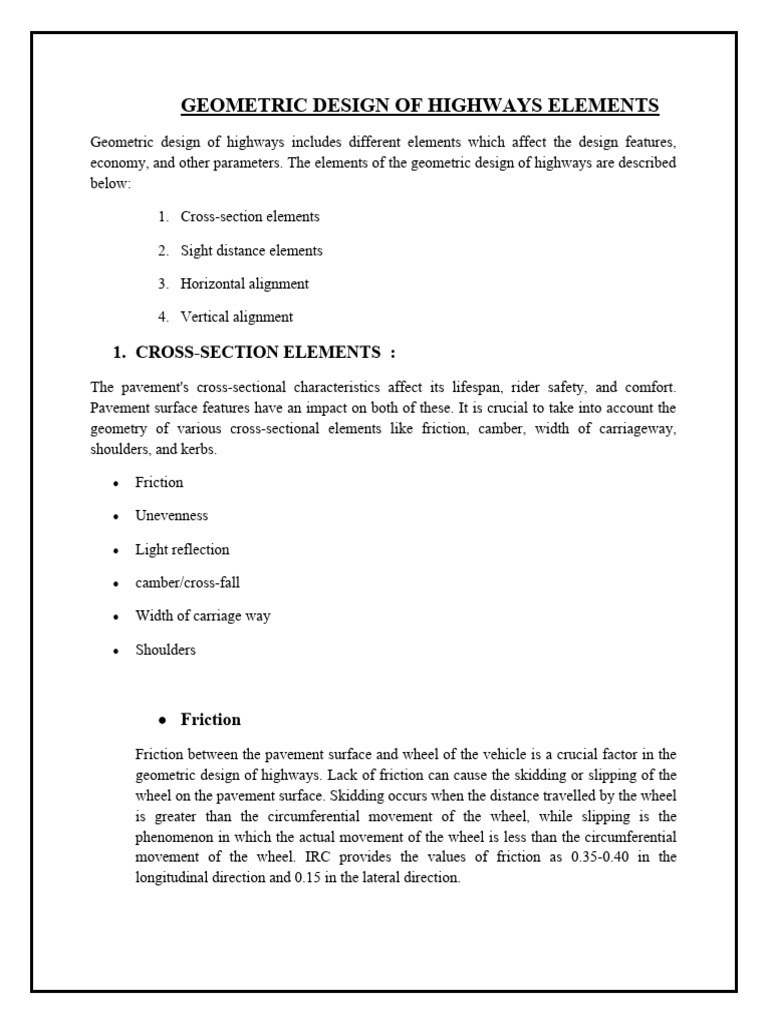 Geometric Design of Highways PDF | PDF | Road | Traffic