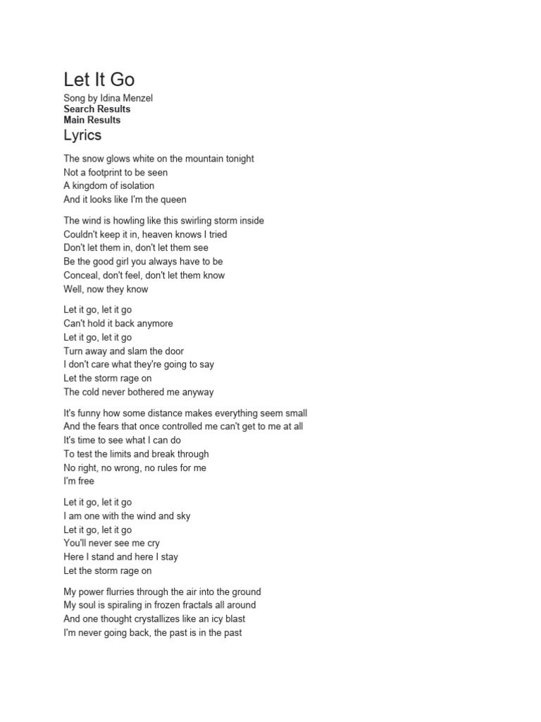 Let It Go | PDF
