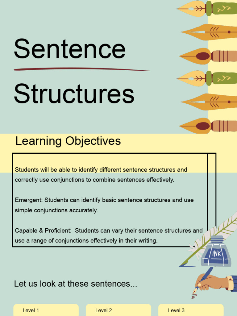Sentences Accdg. To Structure & Conjunctions G7 | PDF | Linguistics | Semantic Units