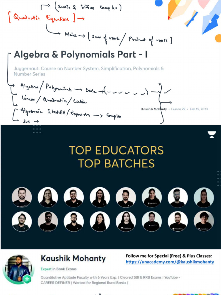 Algebra Polynomials Part I With Anno | PDF