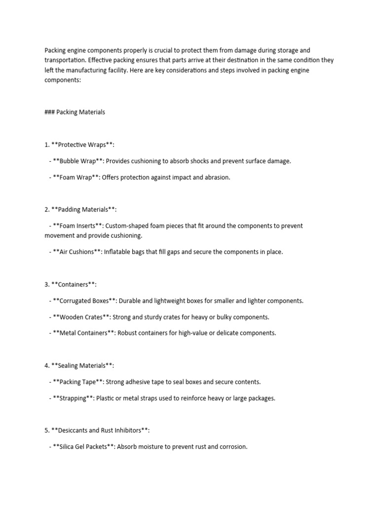 Packing of Components | PDF | Rust | Corrosion