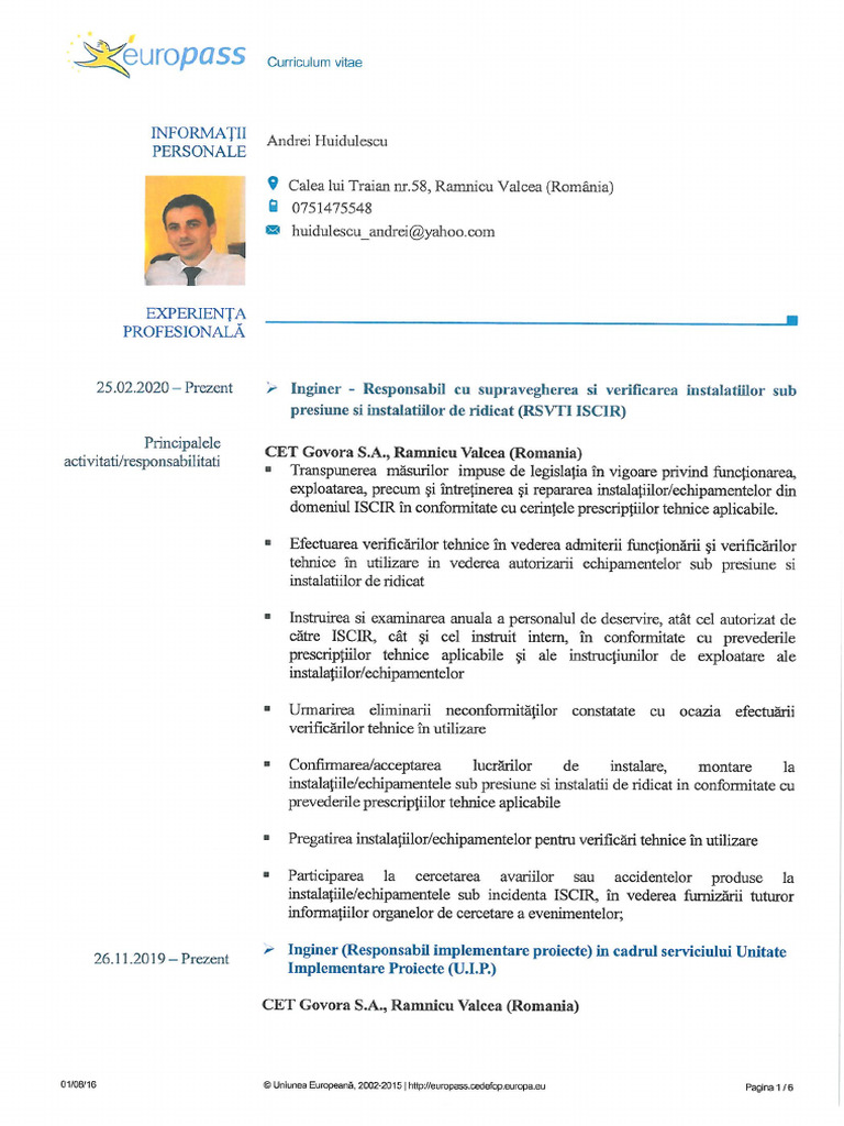 CV-Huidulescu Andrei | PDF