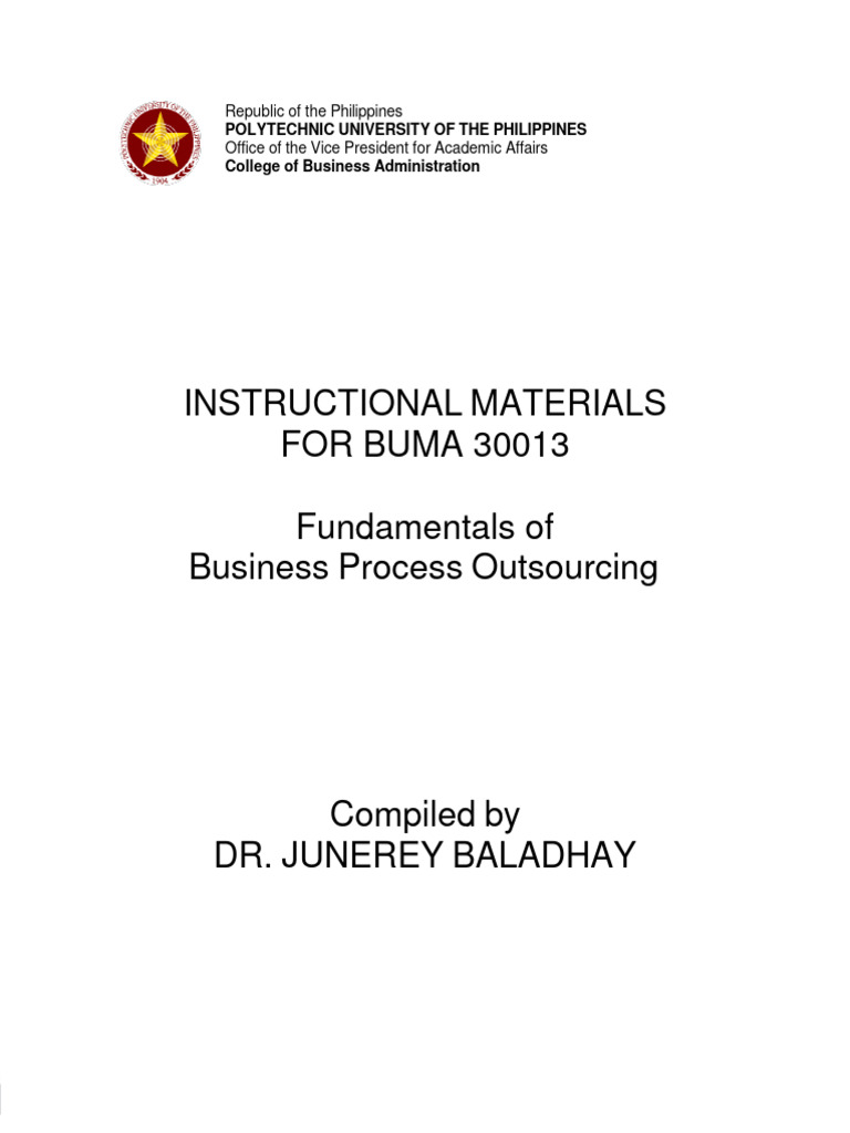 BUMA 30013 BUSINESS PROCESS OUTSOURCING - Standard IM | PDF ...