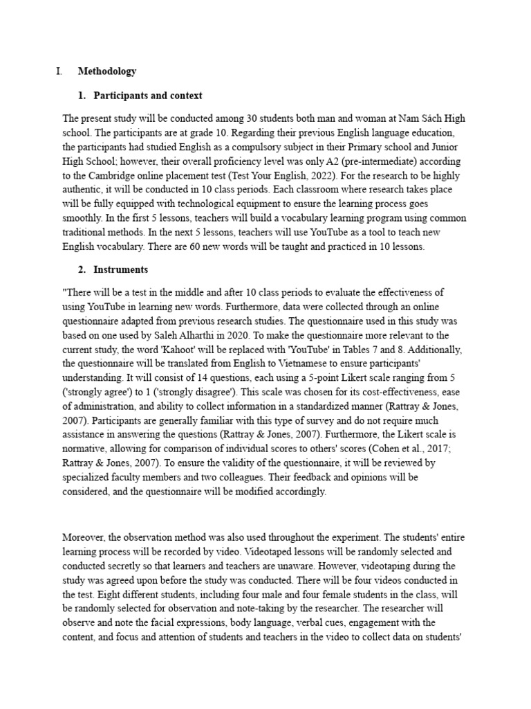 Methodology | PDF | Cronbach's Alpha | Internal Consistency