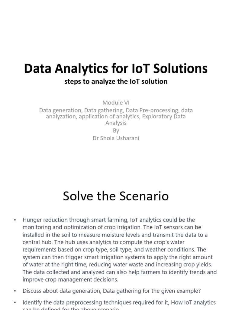 Data Analytics for IoT Solutions (Module VI) | PDF | Data Analysis | Internet Of Things