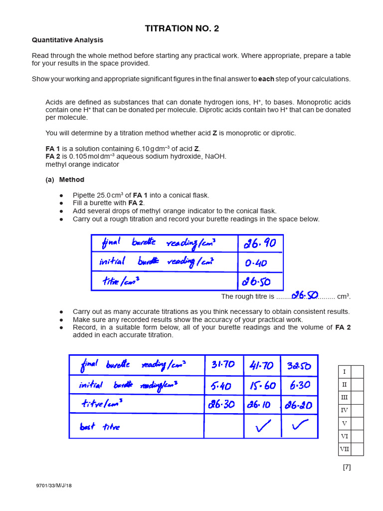 Titration 2 - Solved | PDF | Titration | Chemistry