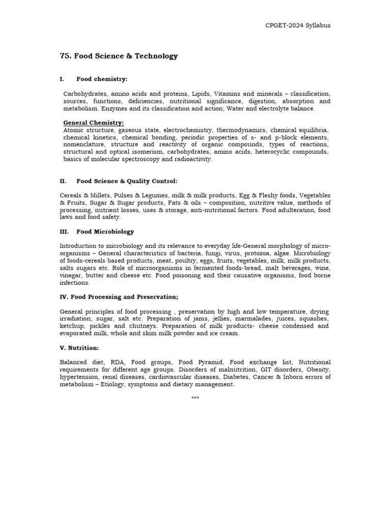 Food Science Technology | PDF